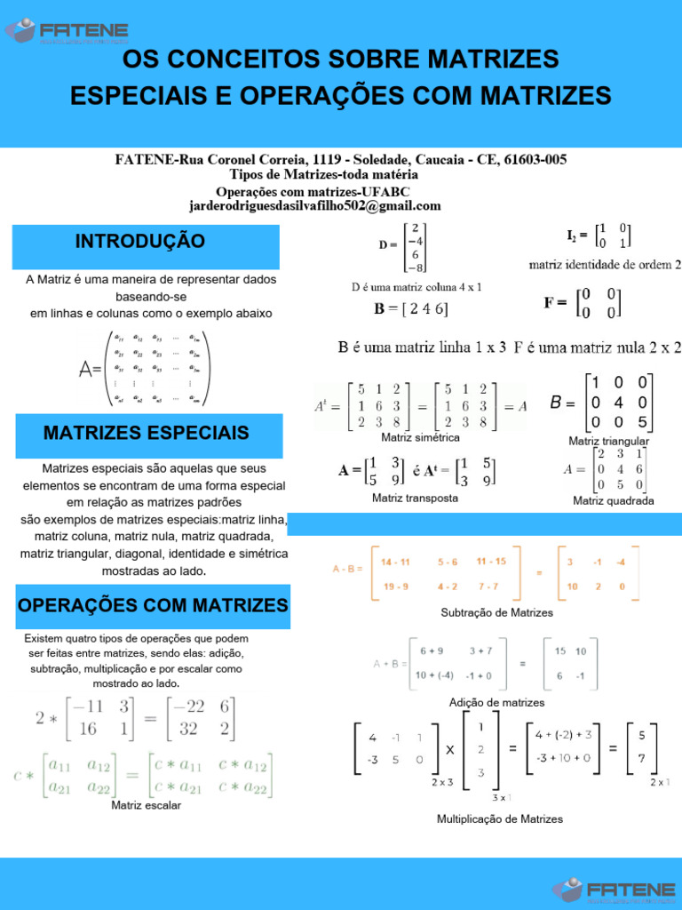 Tipos e Operações com Matrizes Especiais | PDF