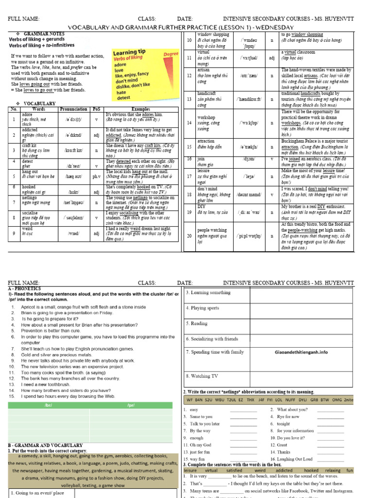 21a - Wed - l1 - Further Practice | PDF
