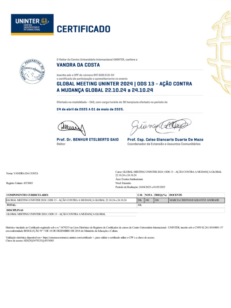 Global Meeting Uninter 2024 _ Ods 13 - Ação Contra a Mudança Global 22. ...