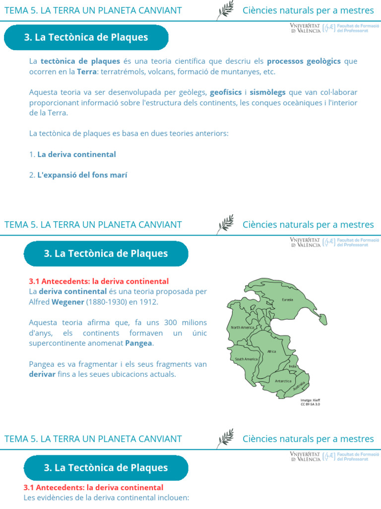 Tema 5.3 La Tectònica de Plaques | PDF