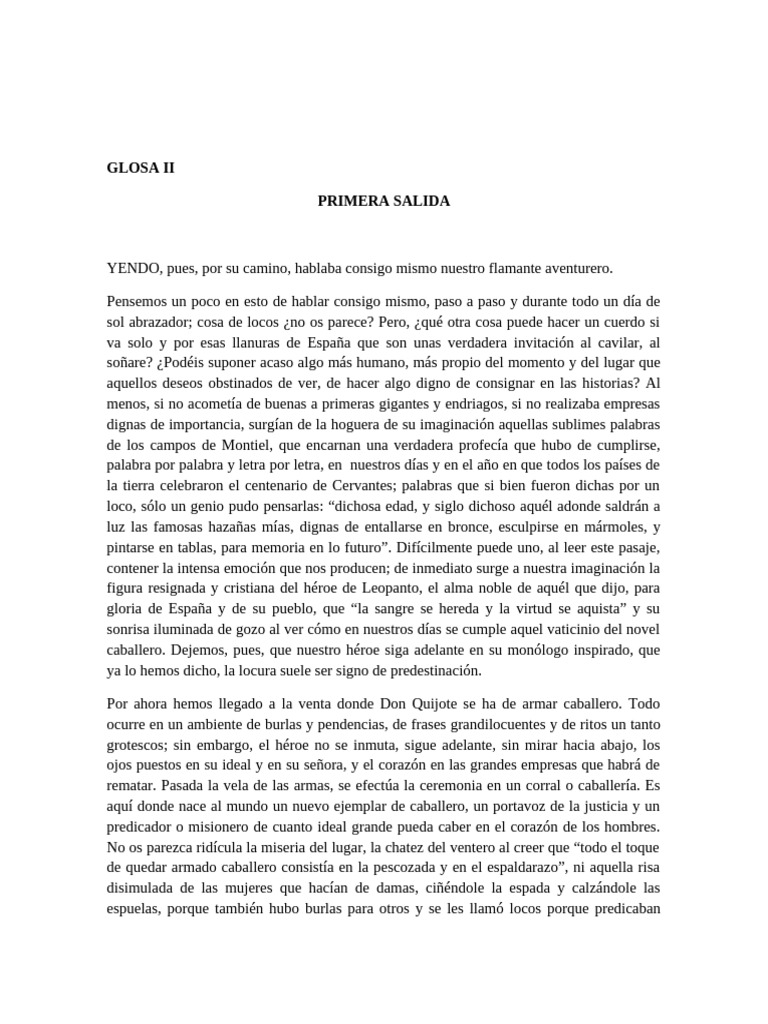 Glosa Ii | PDF | Caballero | Don Quijote