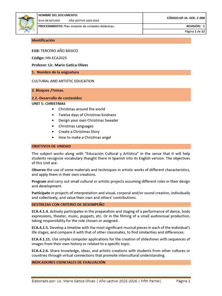 ECA Inglés 3rd Grade 5th Partial | PDF