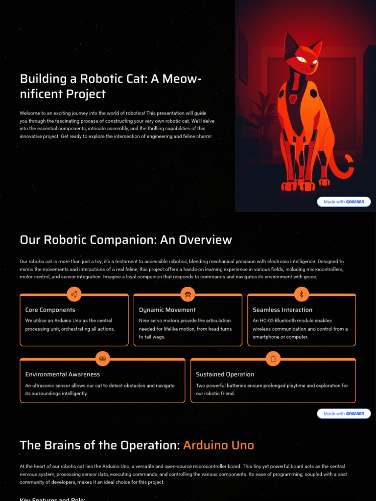 Build Your Own Robotic Cat Guide | PDF | Robotics | Servomechanism