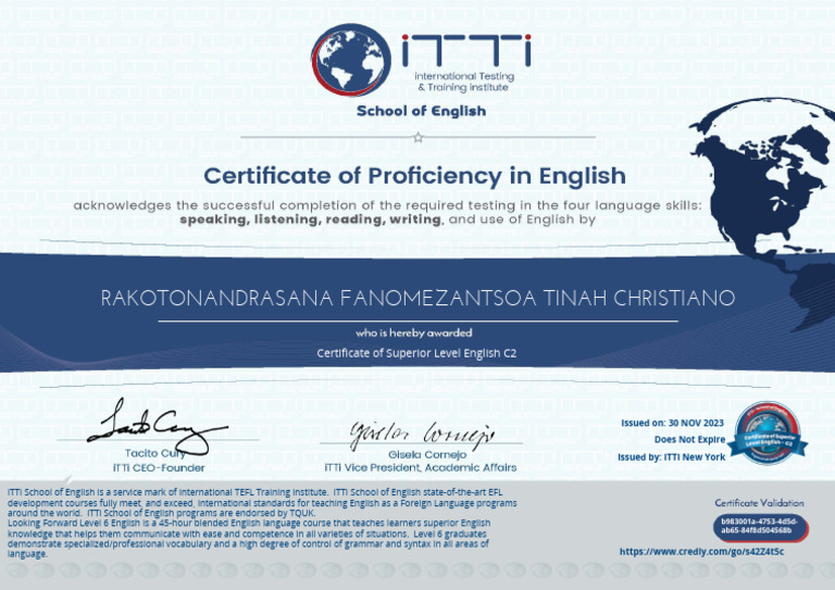 Certificate of Superior Level English C2 Badge20251218-31-Sawi6q | PDF