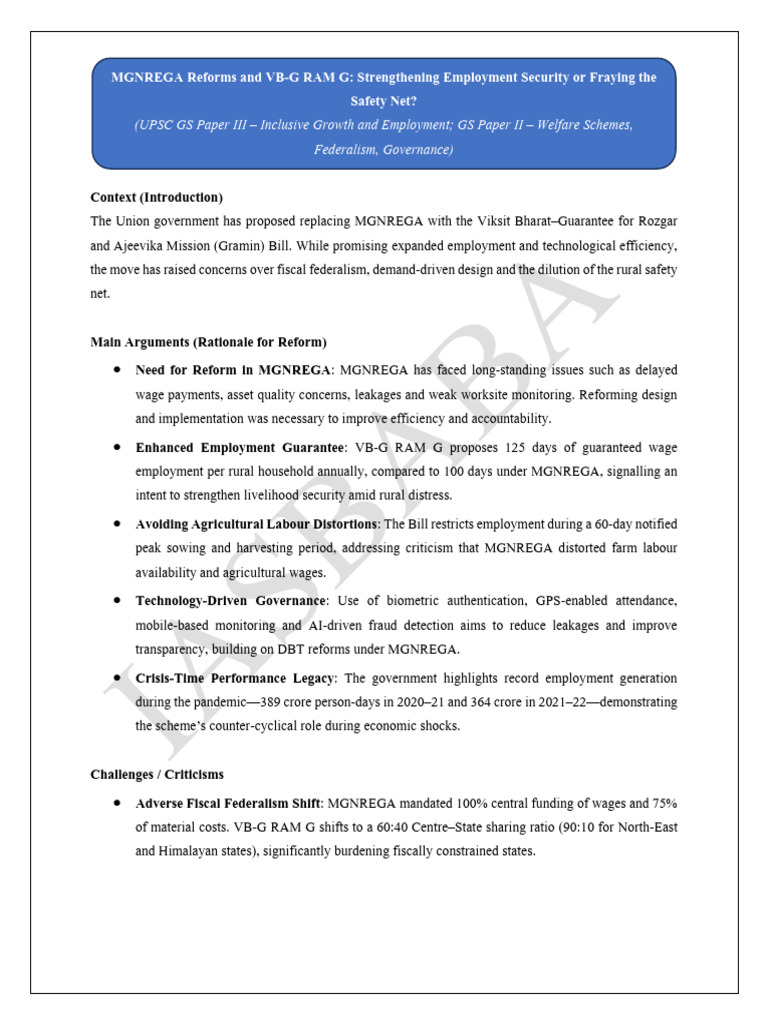 MGNREGA | PDF | Government | Social Policy
