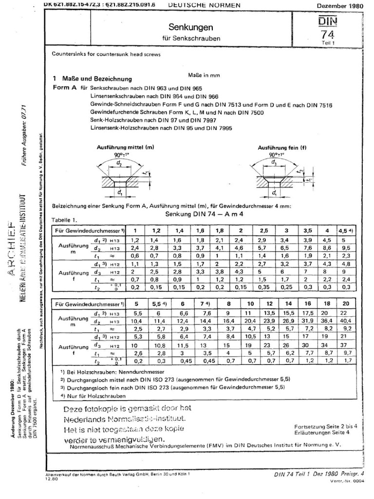 Din 74-1 | PDF