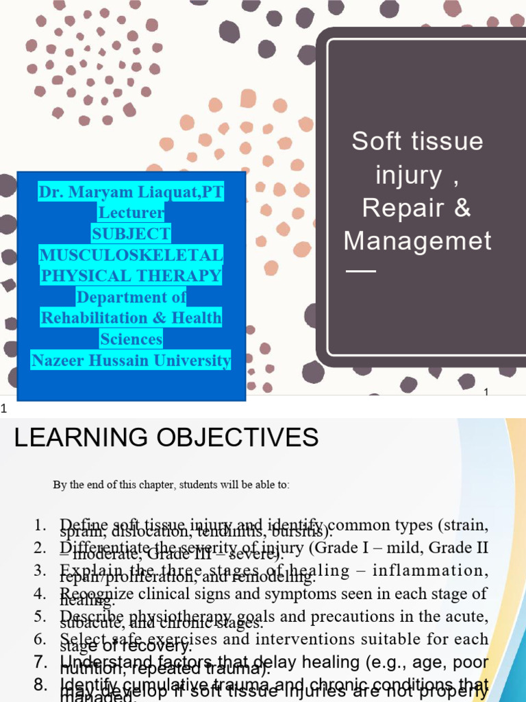 Soft Tissue Injury Management Guide | PDF | Inflammation | Physical Therapy