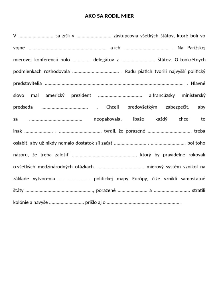 Ako Sa Rodil Mier | PDF