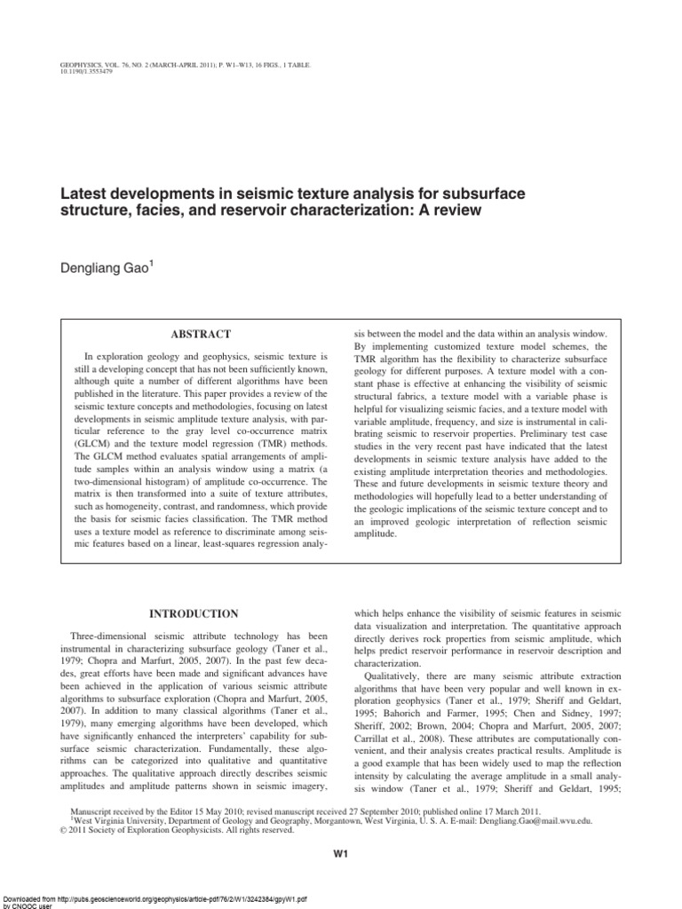 Latest Developments in Seismic Texture Analysis For Subsurface | PDF
