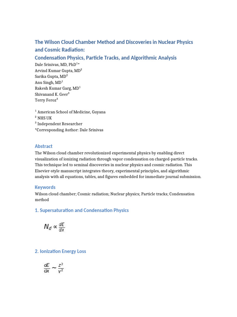 Wilson Cloud Chamber in Nuclear Physics | PDF
