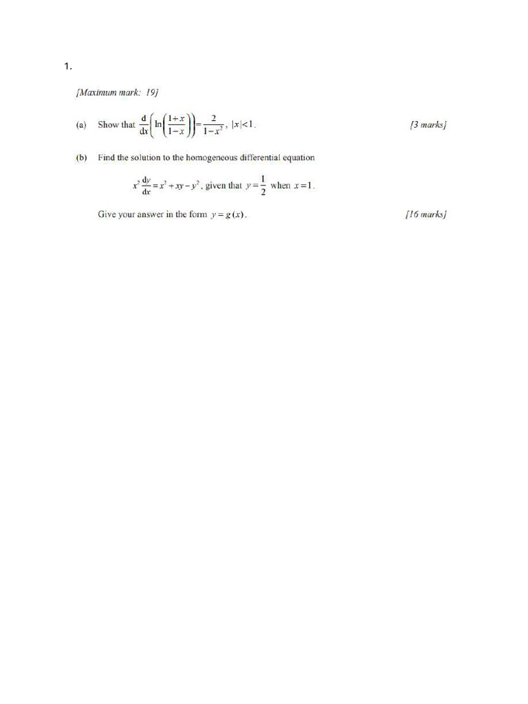 Open Hmk Diff Equation Yr 12 2 | PDF