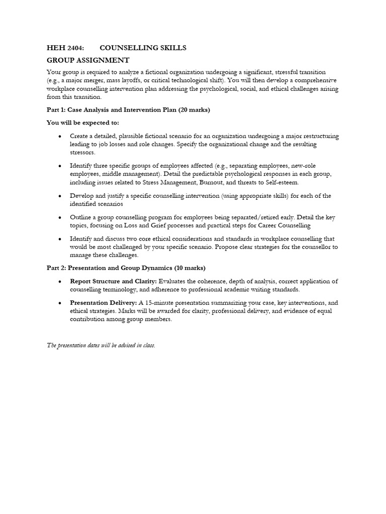Group Assignment Conseling Skills | PDF