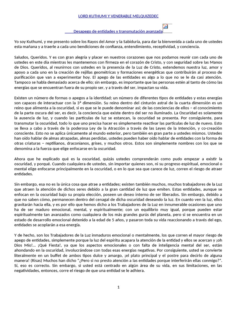 15 - Compilado Lord Kuthumi y Venerable Melquizedec | PDF | Las ...