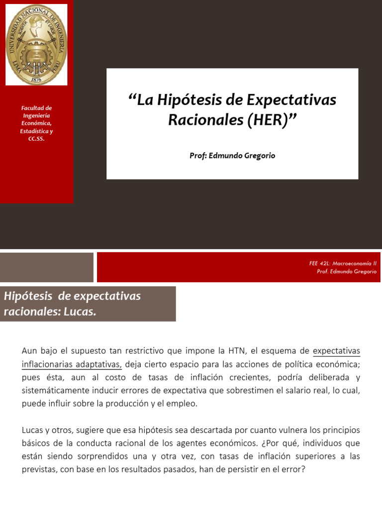 S3.Hipótesis de Expectativas Racionales(2023-2)[Dr.gregorio] | PDF ...