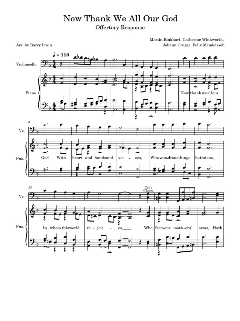 Now We Thank We All Our God - Johann Sebastian Bach | PDF | Church ...