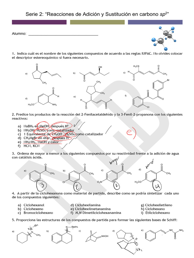 Serie 2 2026-2 QOII_251210_021350 | PDF | Catálisis | Química Orgánica