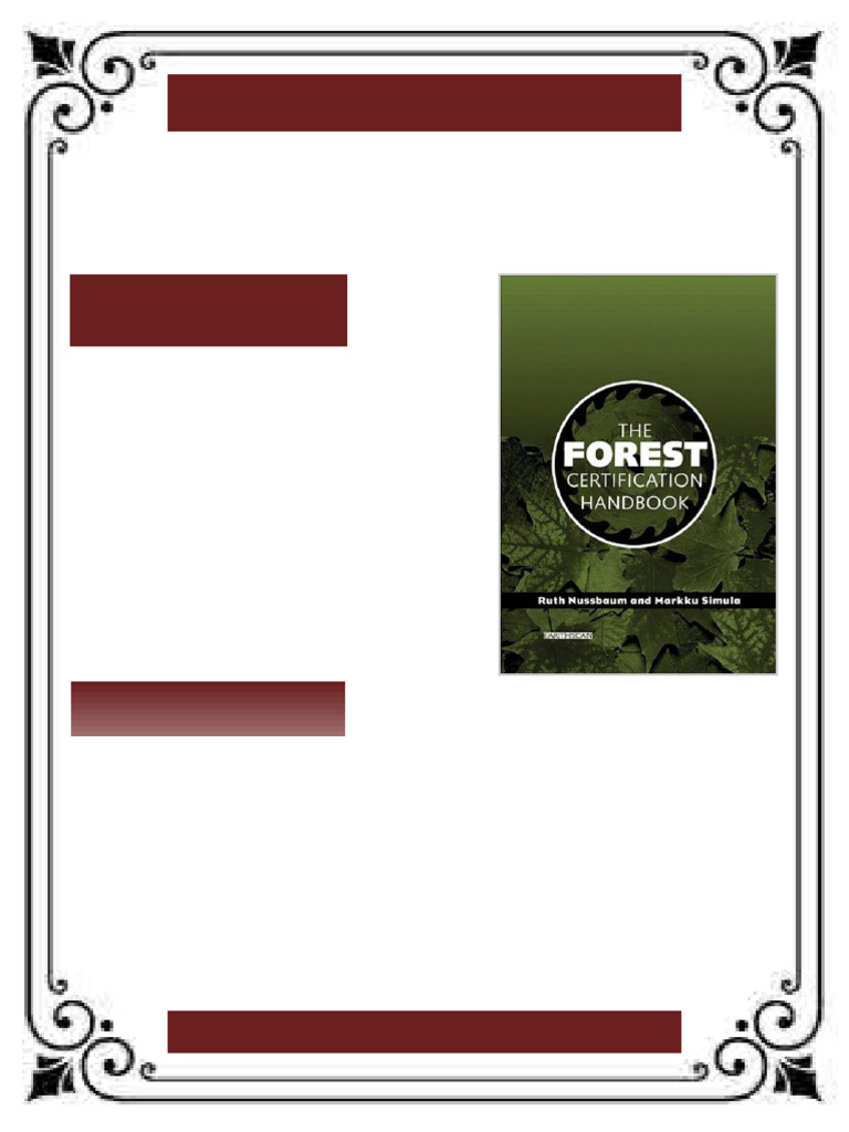 The Forest Certification Handbook Earthscan Forestry Library 2nd ...