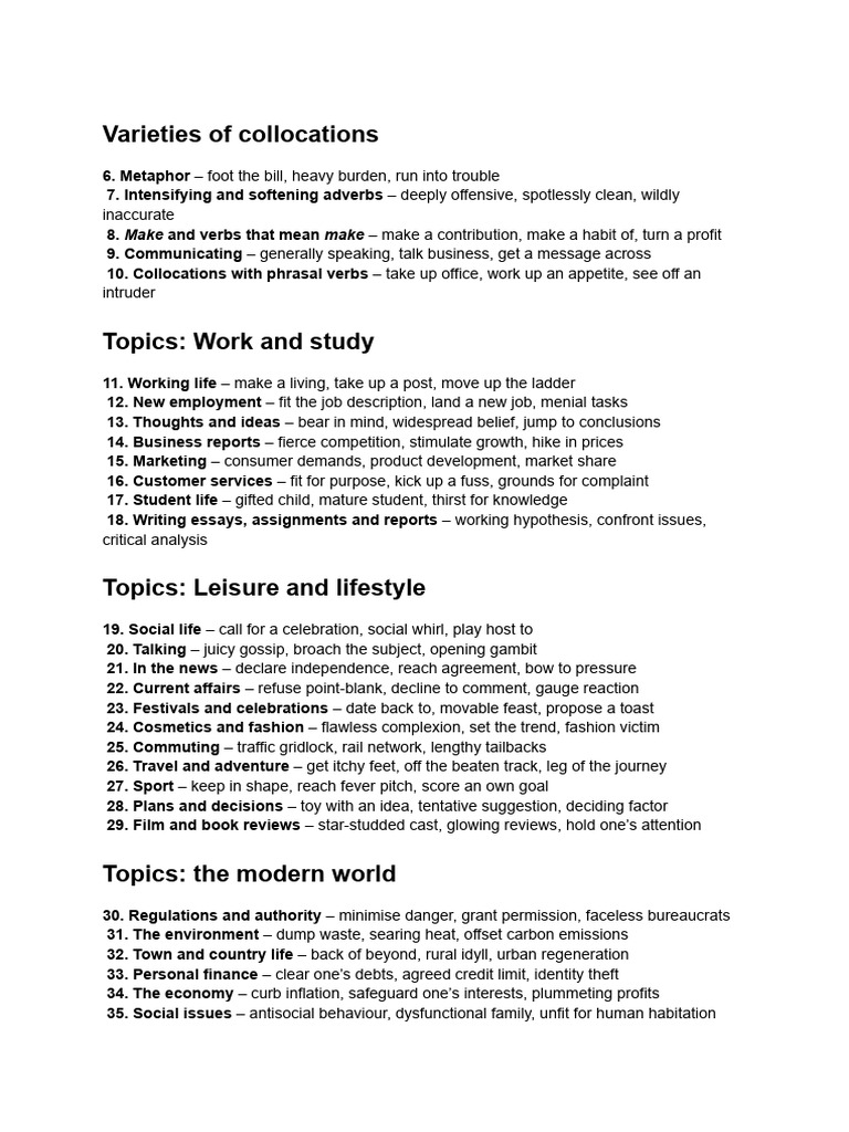 Collocation in Use - Advanced | PDF