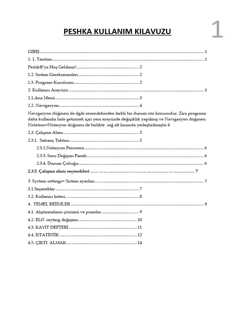 Peshka-Kullanim Kilavuzu | PDF