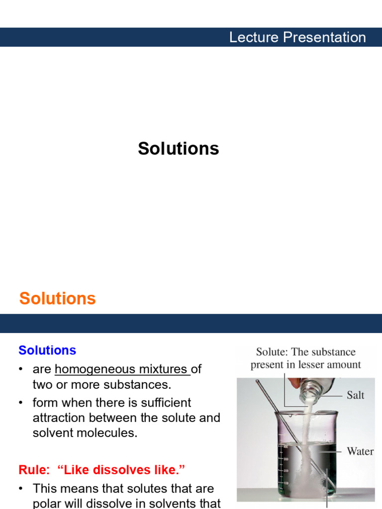 Understanding Solutions and Solubility | PDF | Electrolyte | Solubility