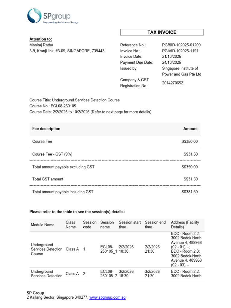 Underground Services Detection Invoice | PDF | Invoice | Payments