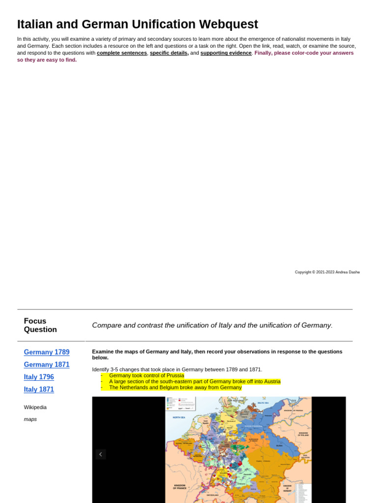 Italian and German Unification Overview | PDF | Otto Von Bismarck ...