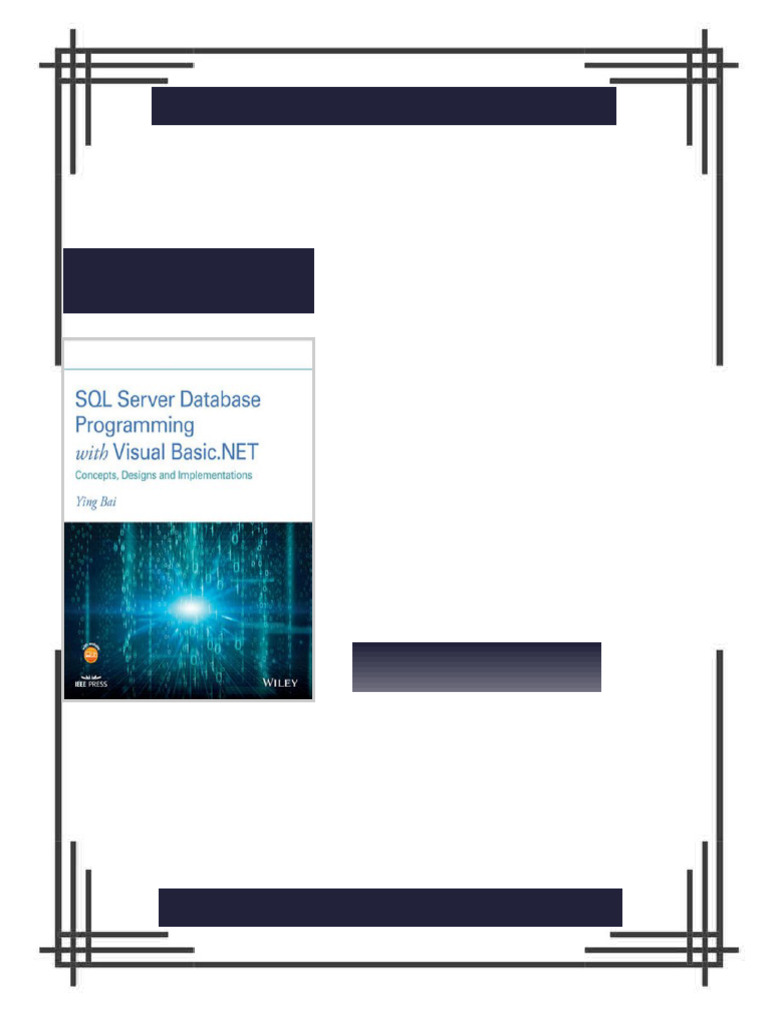 SQL Server Database Programming With Visual Basic NET Concepts Designs and Implementations Ying ...