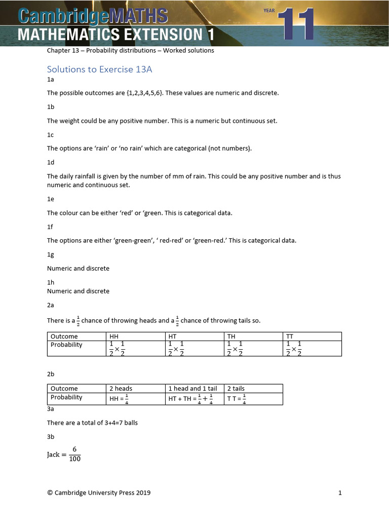 Chapter-13-worked-solutions | PDF | Probability Theory | Probability ...