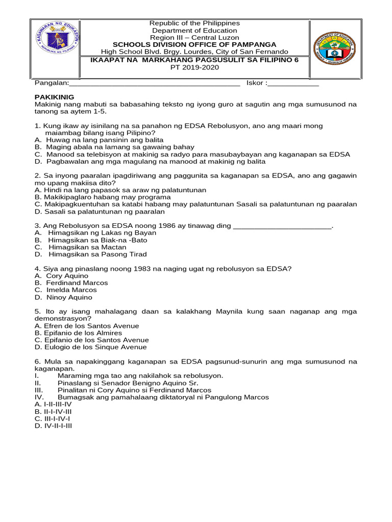 Filipino 6 | PDF