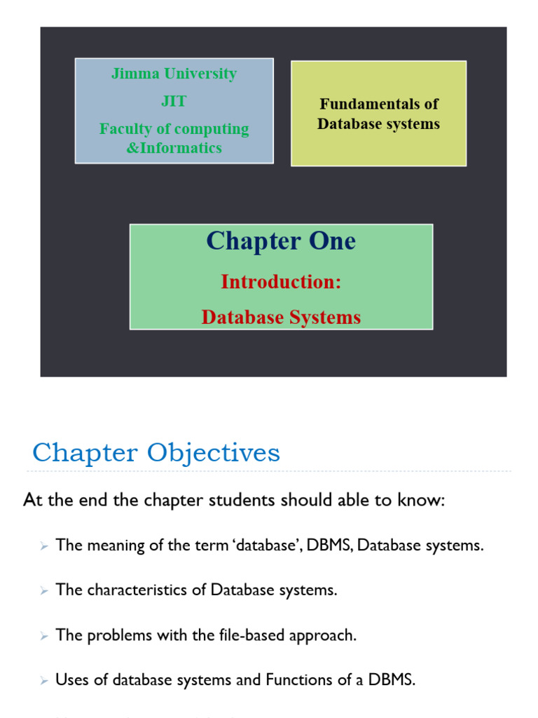 Chapter 1 Introduction to Database Systems | PDF | Database Transaction ...