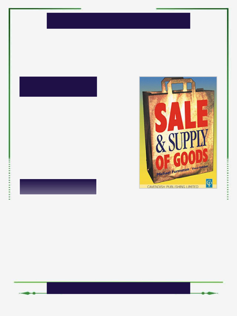Sale Supply of Goods 3 e Commercial Law 3rd Edition Furmston ebook open ...