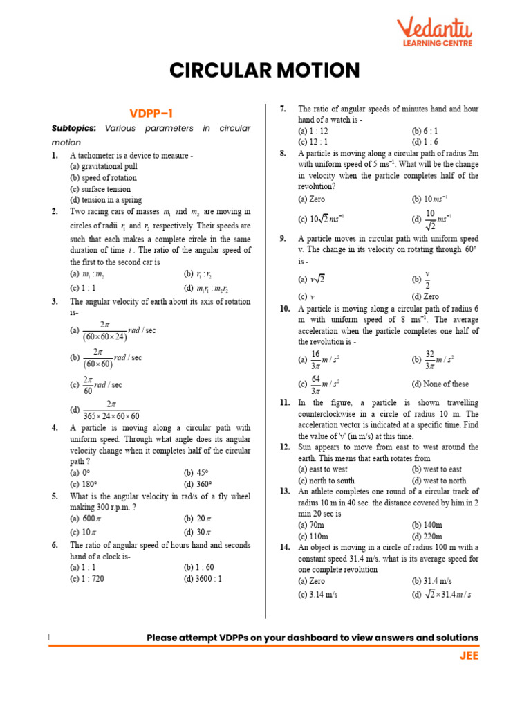 Circular Motion Concepts and Problems | PDF | Acceleration | Rotation ...