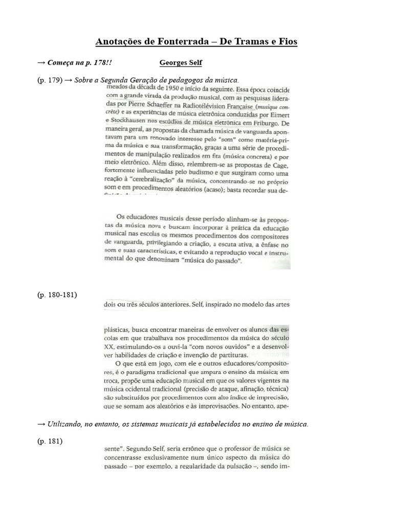 Ícaro Tavares - Notas Sobre John Paynter e George Self | PDF