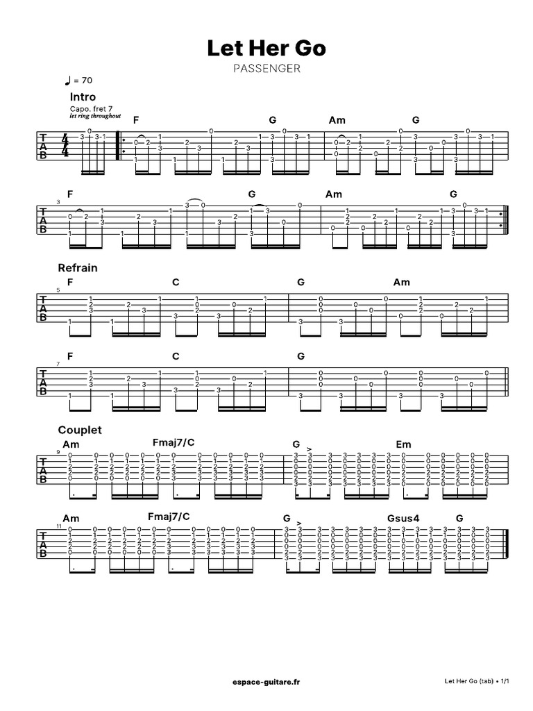 Let Her Go Tab | PDF