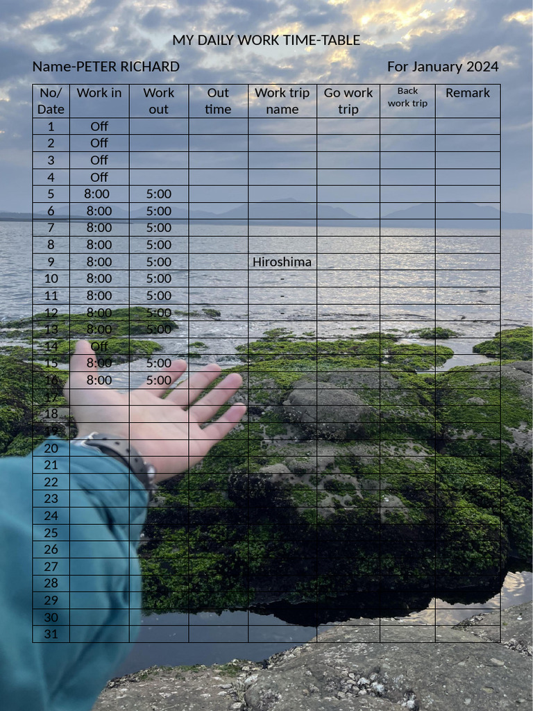 My Daily Work Time-Table | PDF