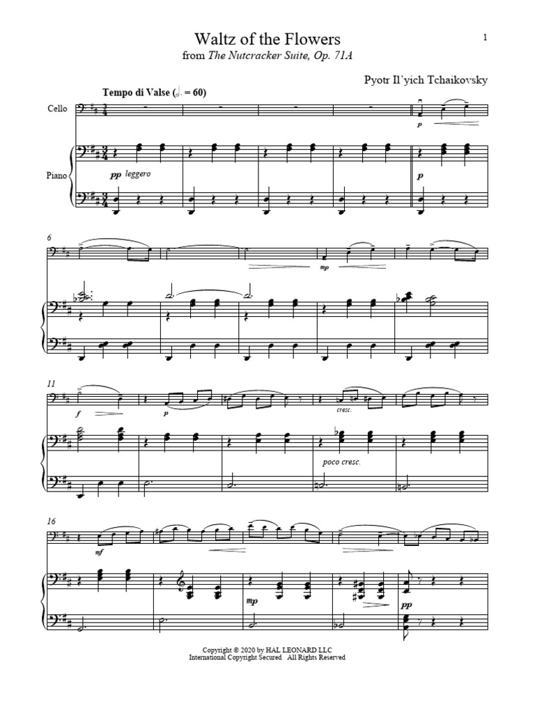 Tchaikovsky's Waltz of the Flowers Sheet Music | PDF | The Nutcracker ...