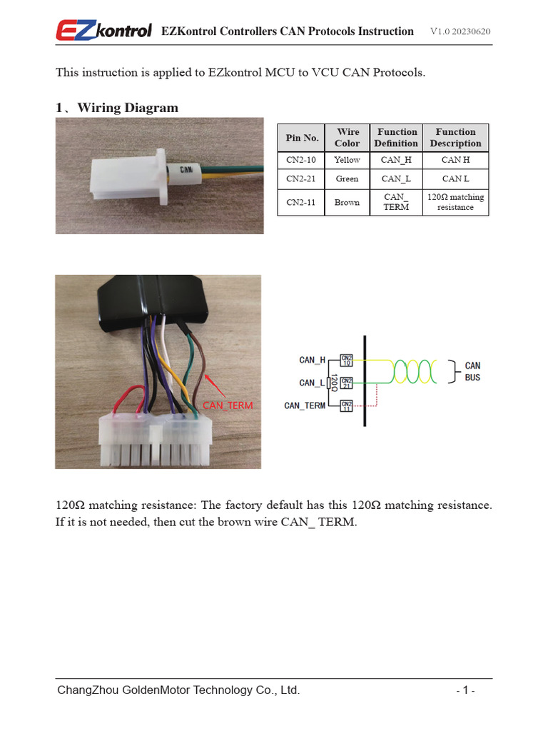 EZKontrol Controllers CAN Protocols Instruction 2 | PDF | Phase (Waves ...
