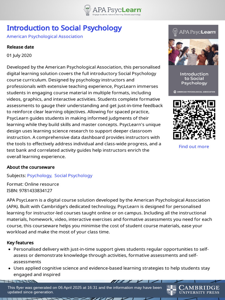 Introduction to Social Psychology | PDF | Psychology | Learning