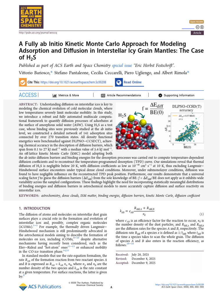 A Fully Ab Initio Kinetic Monte Carlo Approach for Modeling Adsorption ...
