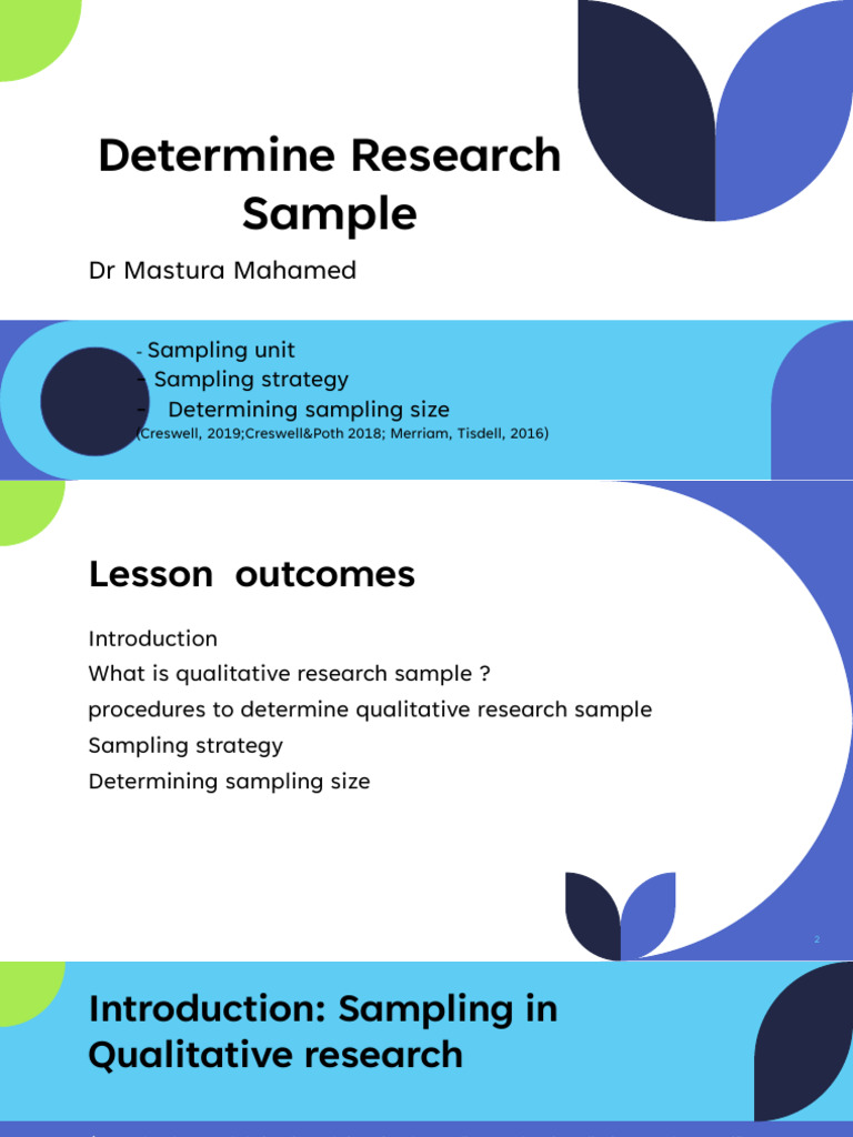 TOPIC 6 Determine Research Sample | PDF | Qualitative Research | Sampling (Statistics)