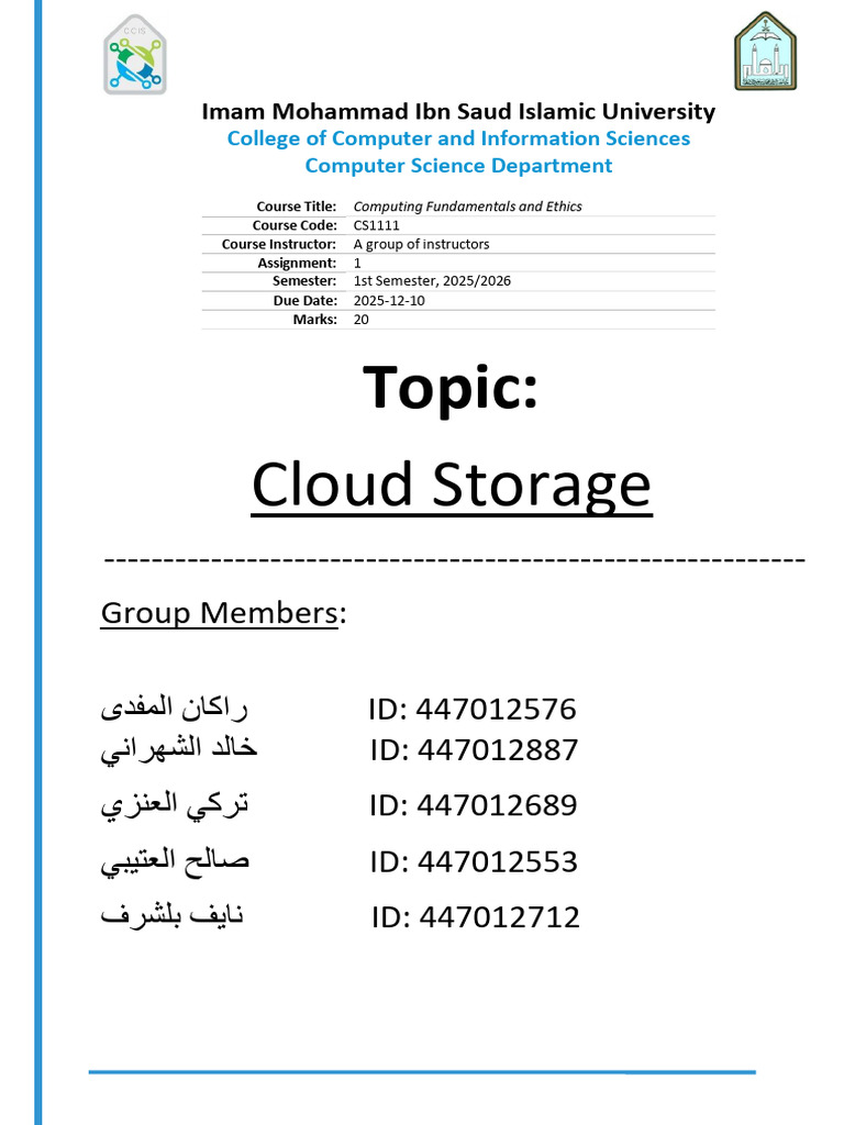 Computer Ethics Assignment | PDF | Computer Data Storage | Cloud Computing