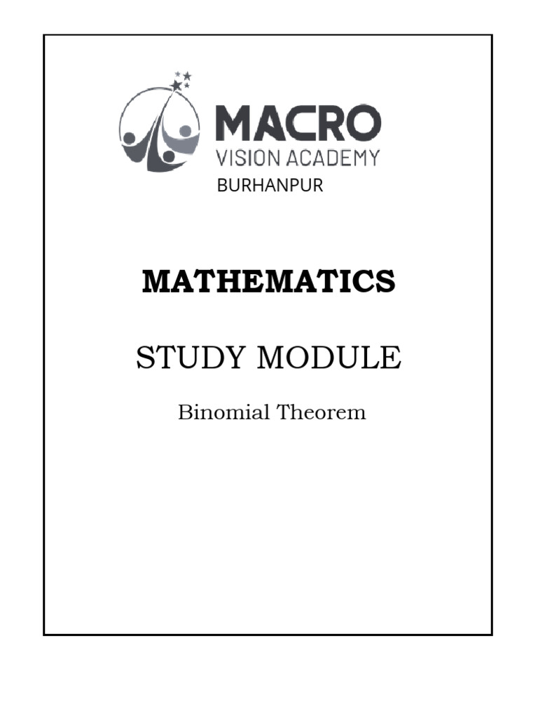 7. Binomial Theorem | PDF