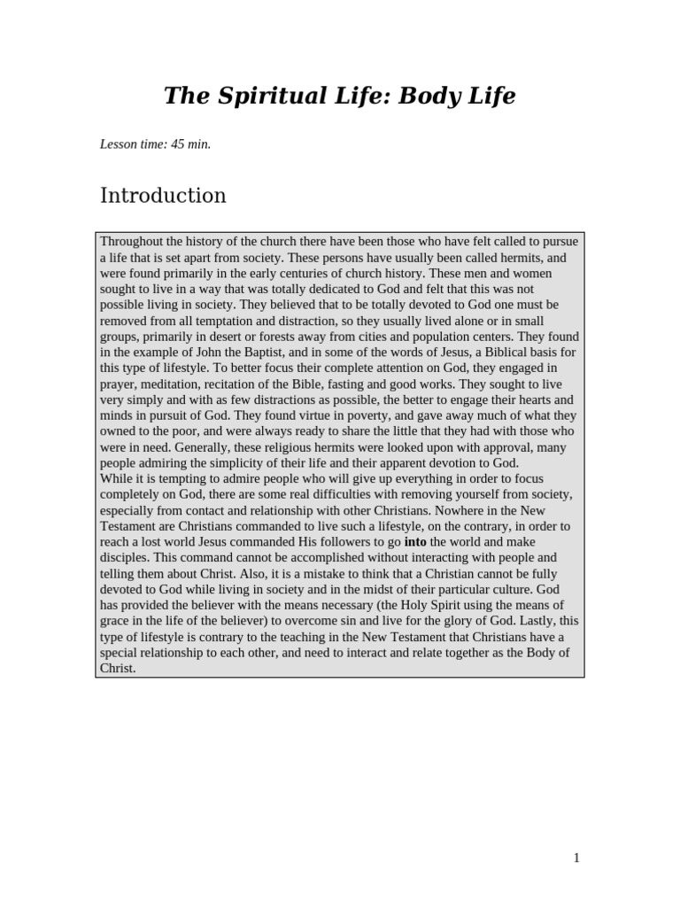 Understanding Christian Body Life | PDF | Jesus | God In Christianity