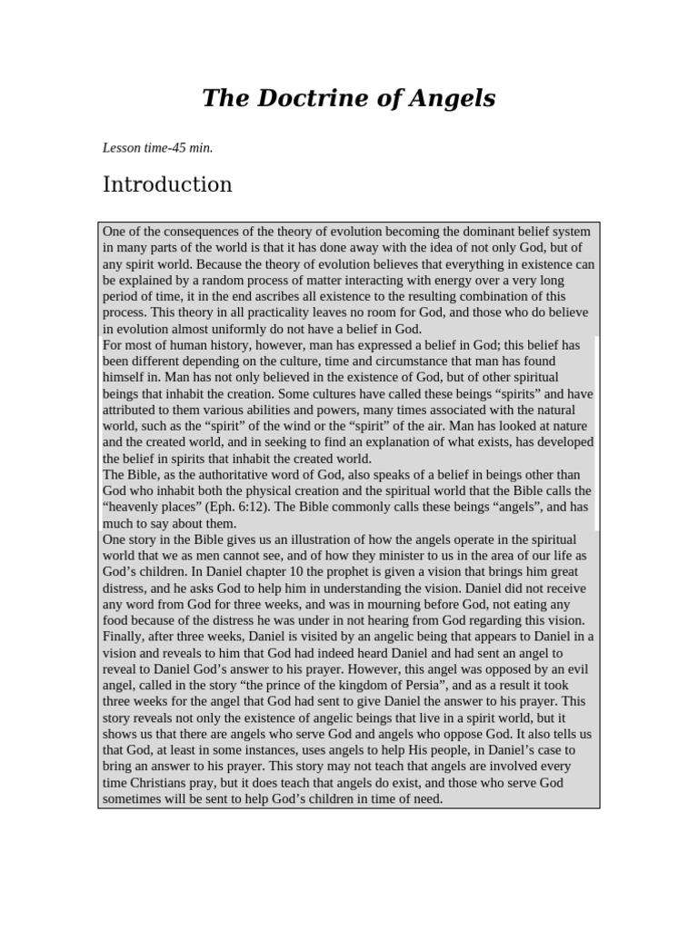 Understanding the Doctrine of Angels | PDF | Angel | Demons