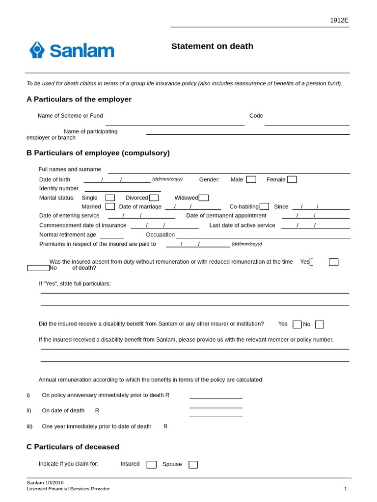 Sanlam GLI | PDF | Life Insurance | Insurance