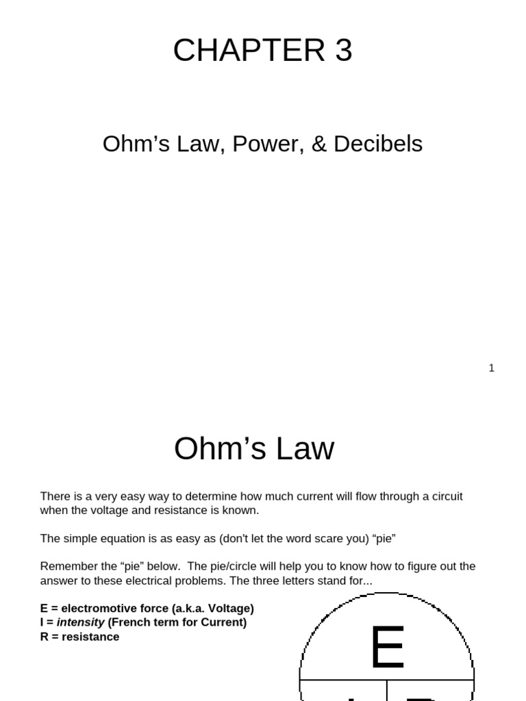 Chapter 3 - Ohm's Law and Power | PDF | Decibel | Volt