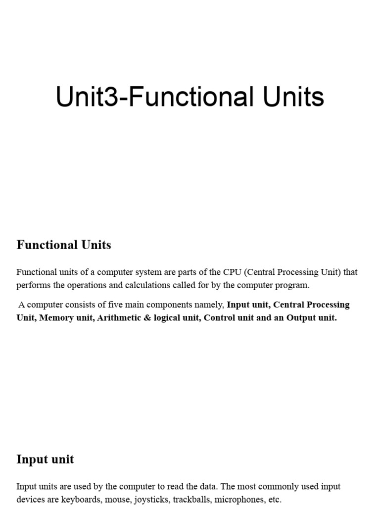 Unit3-Functional Units | PDF