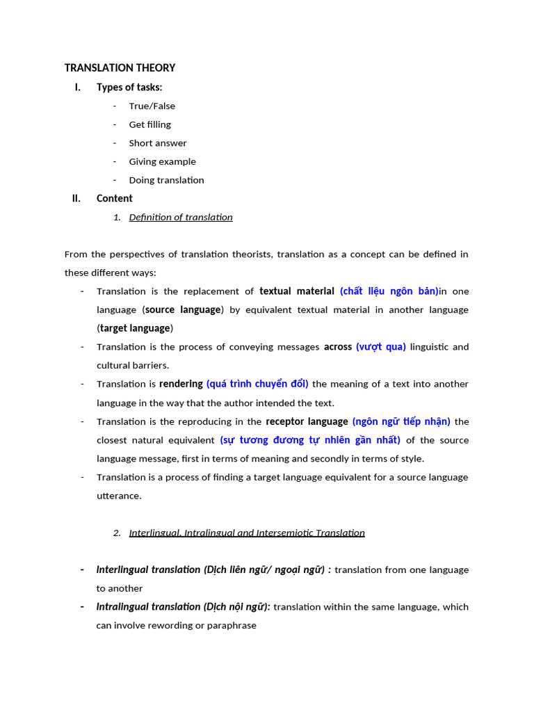 Understanding Translation Theory Concepts | PDF | Translations | Idiom