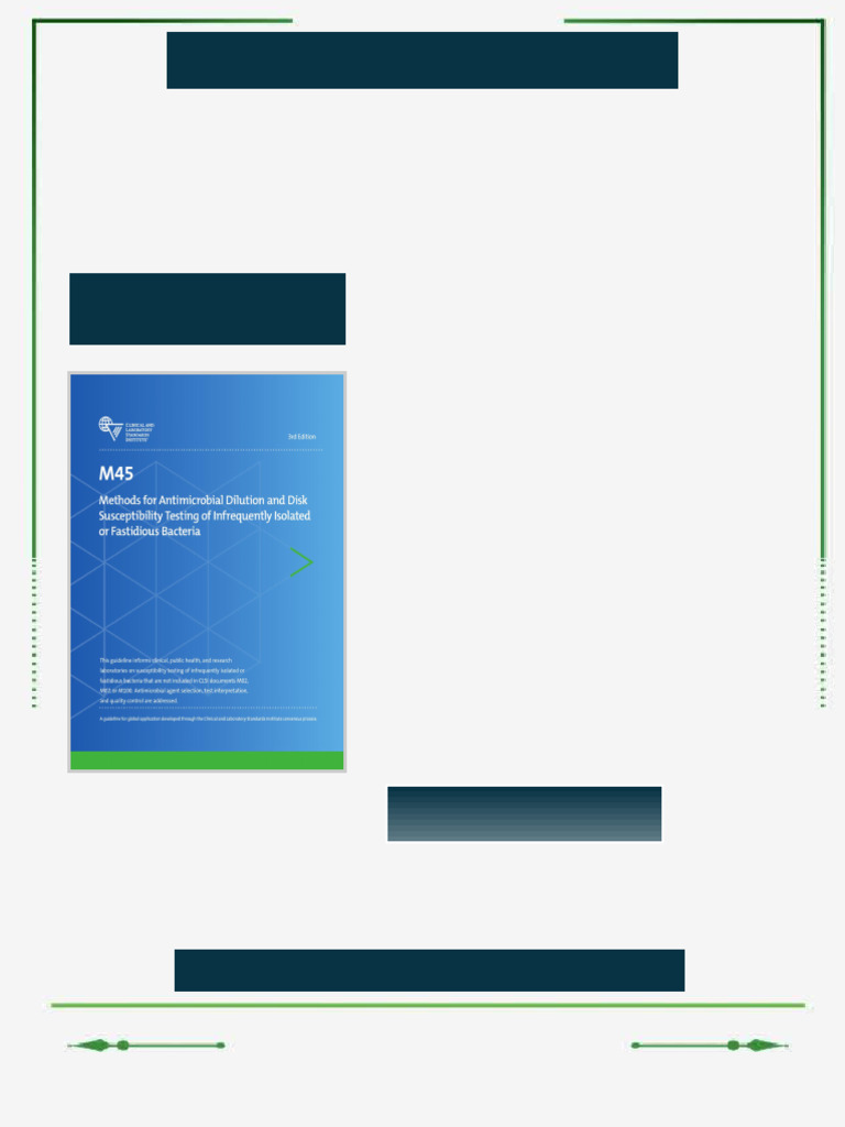 M45 Methods for Antimicrobial Dilution and Disk Susceptibility Testing ...