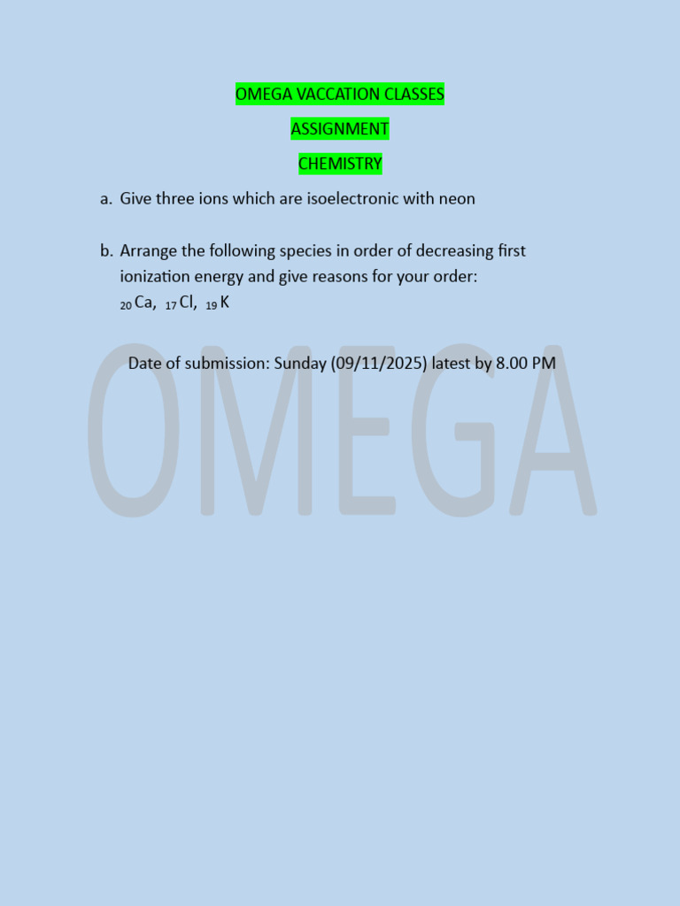 Omega Vaccation Classes | PDF